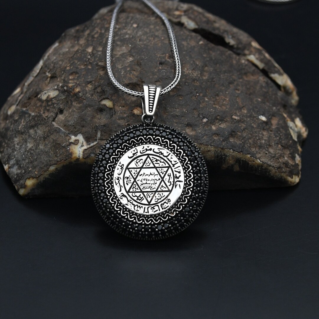 Star of David Engraved Necklace, 925 Sterling Silver Necklace, Solomon ...