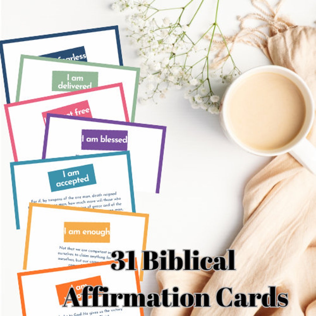 31 Biblical Affirmation Cards (I AM) - Etsy
