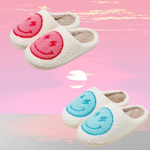 Smiley Face Slippers - Etsy