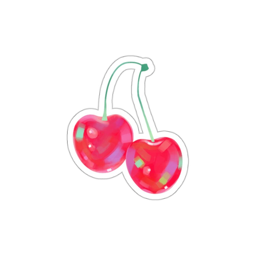 Cherry Die-cut Sticker, Holographic Sticker, Retro Sticker, Retro ...