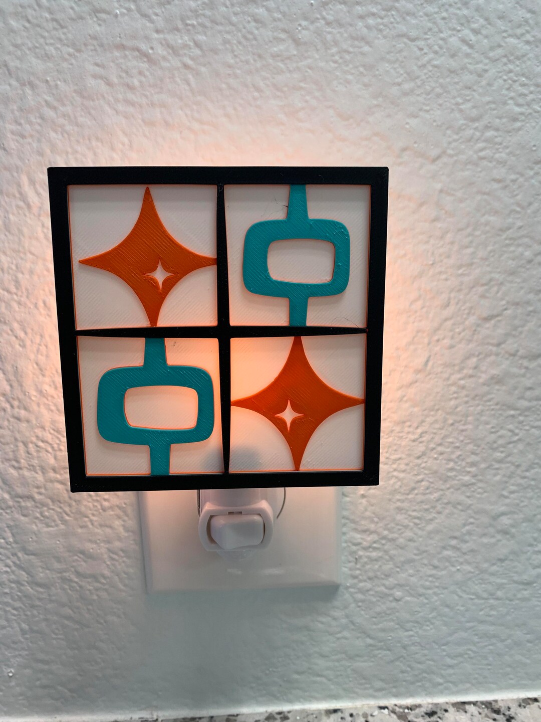 MCM Mid-century Modern Atomic Shapes Night Light - 3D Printed - Etsy
