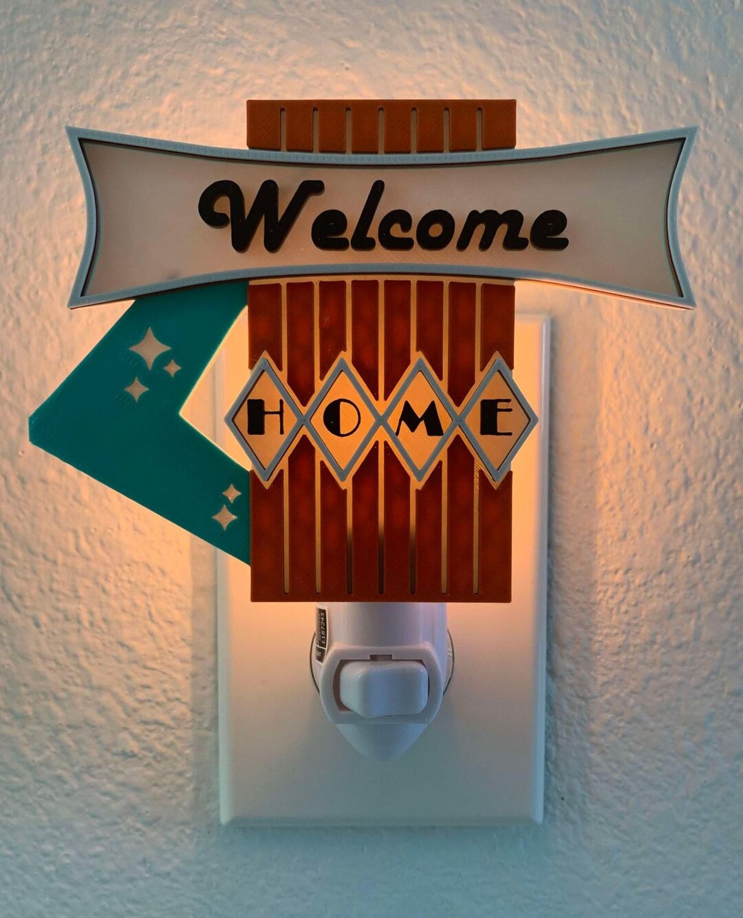 Mid-century Modern - Welcome Home - Retro Motel Sign Night Light - 3D ...