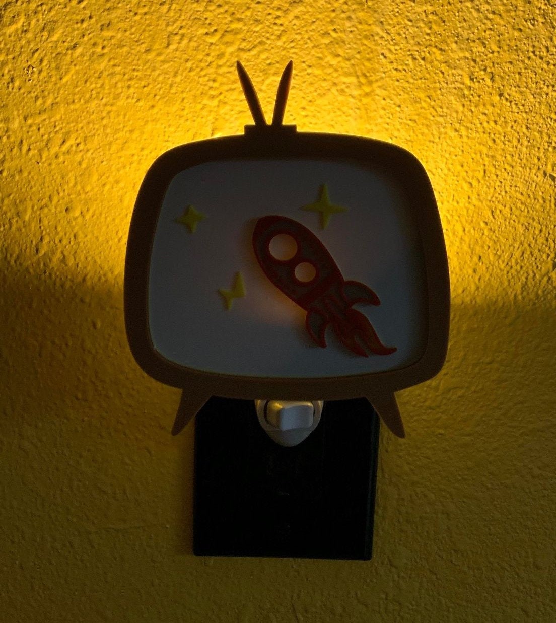 Mid-century Modern MCM Inspired Night Light - Rocketship - Etsy