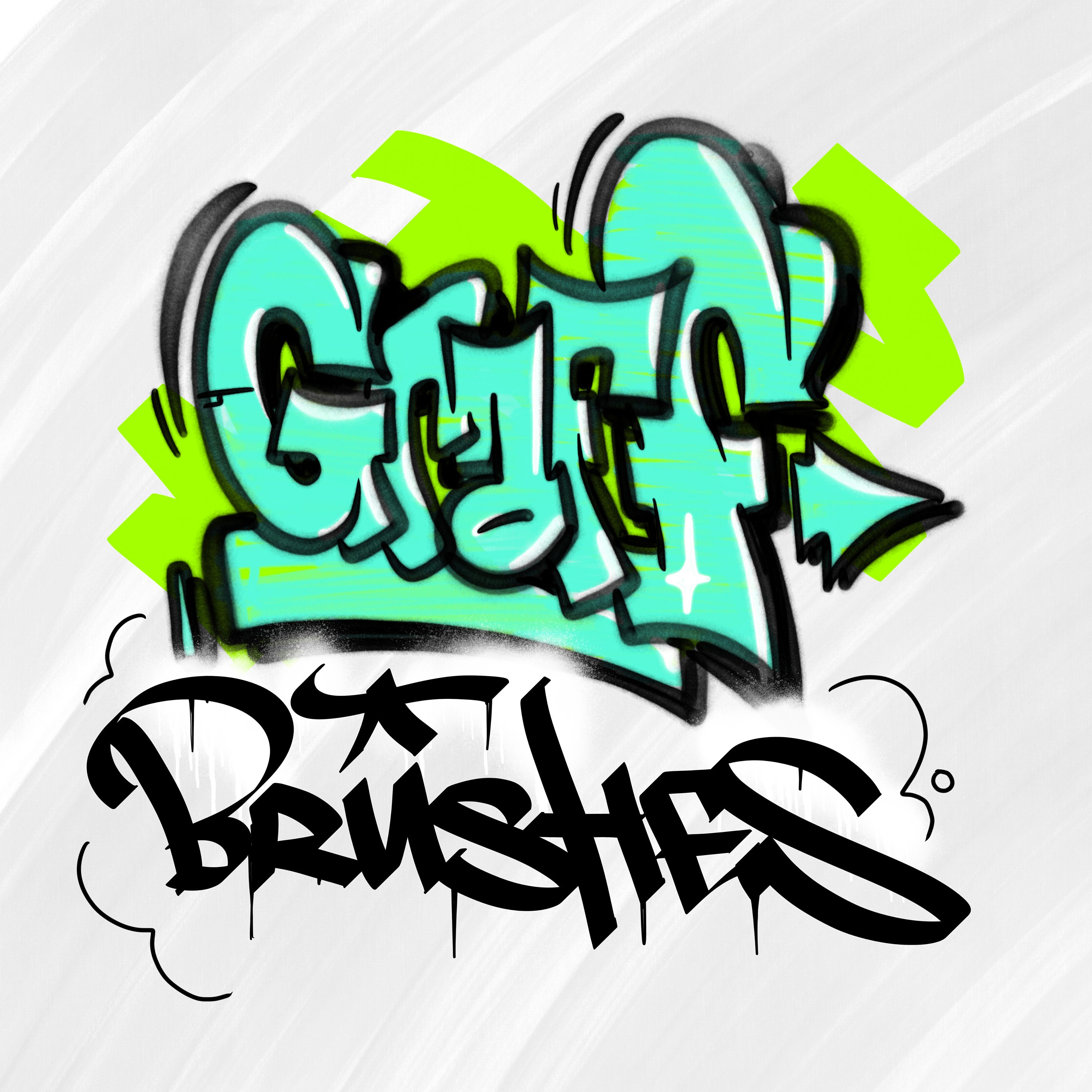 Graffiti Letter Bundle for Procreate | Realistic Spray Brushes ...