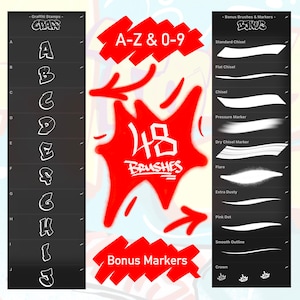 Graffiti Letter Bundle for Procreate | Realistic Spray Brushes ...