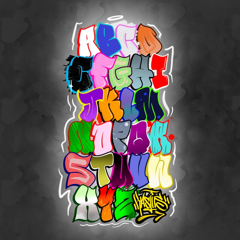 Graffiti Letter Bundle for Procreate Realistic Spray Brushes INSTANT ...