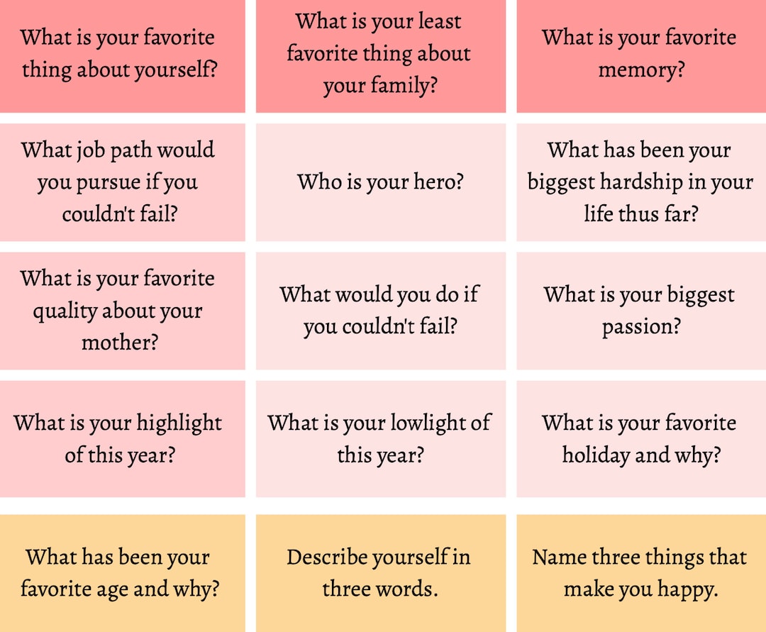 Conversation Starters **PRINTABLE**, **DIGITAL DOWNLOAD**, Dinner ...