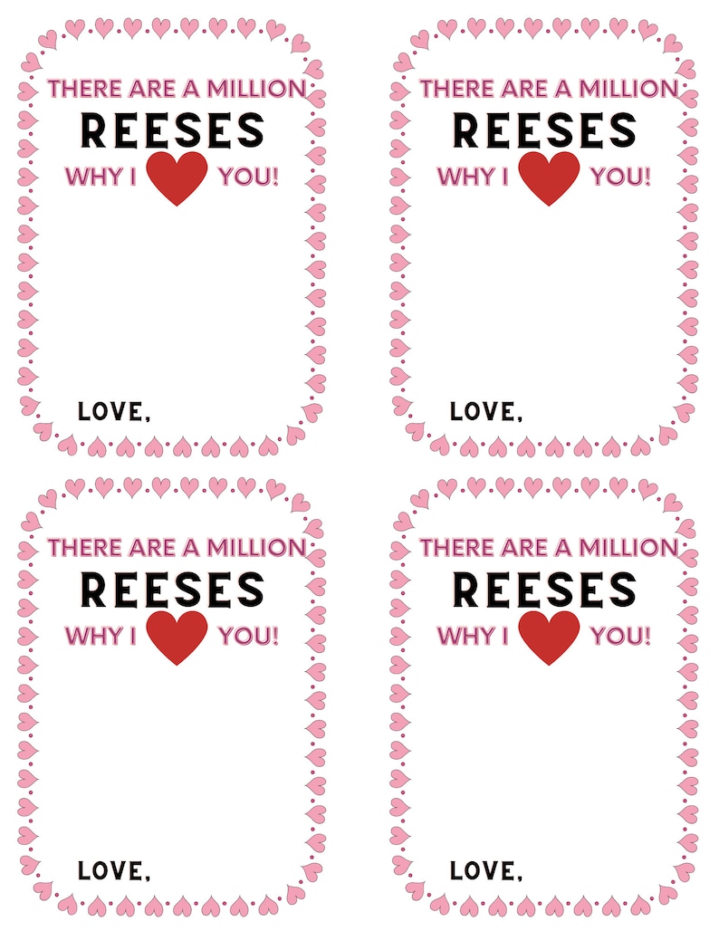 Instant Download Printable Reeses-themed Valentine - Etsy