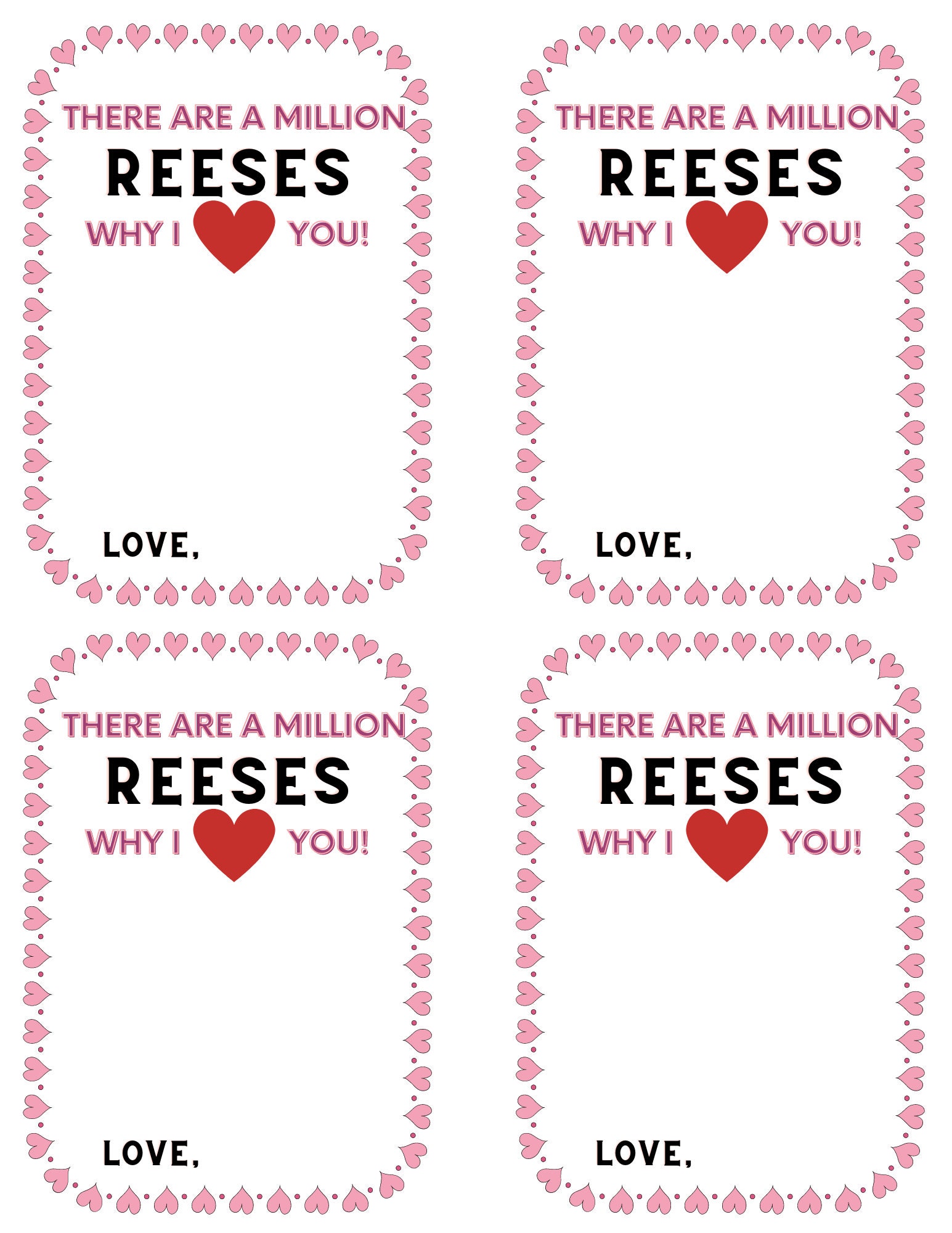 Instant Download Printable Reeses-themed Valentine - Etsy