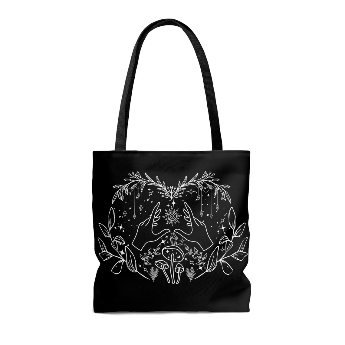 Mystical Heart Black Tote Bag - Etsy