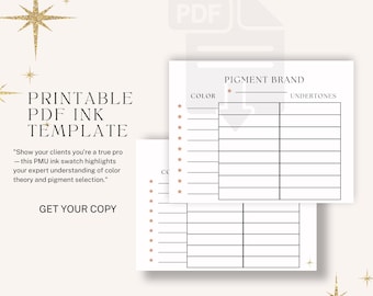 Tina Davies Color Swatch PMU Template – Printable Ink Color Guide for ...