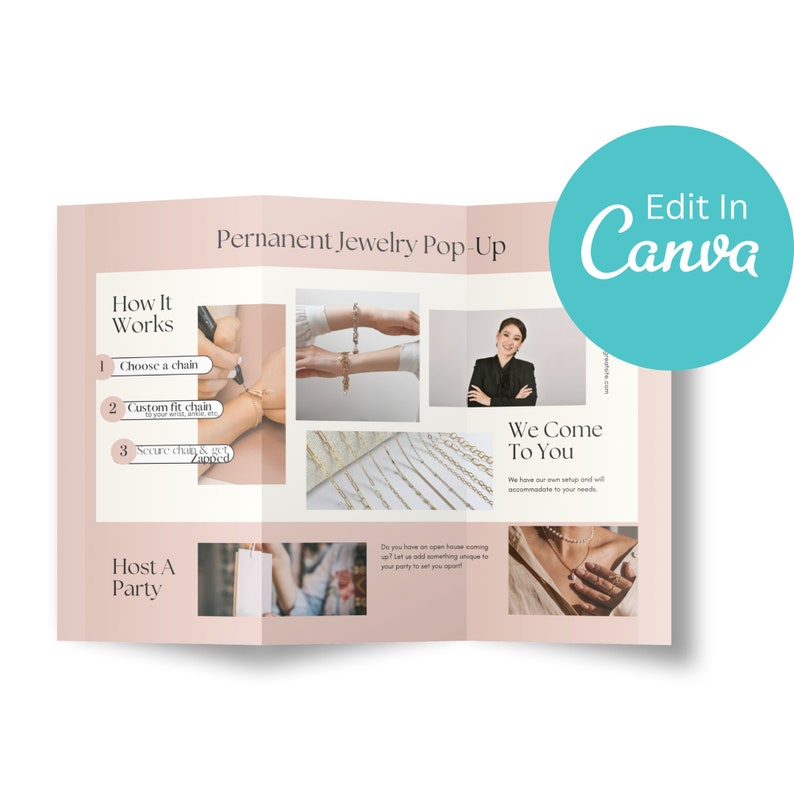 Permanent Jewelry Brochure Template: Canva Editable Design (instant ...