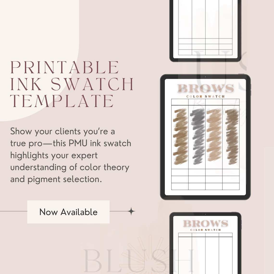 PMU Color Swatch Printable PDF | Editable Canva Tattoo & Permanent ...
