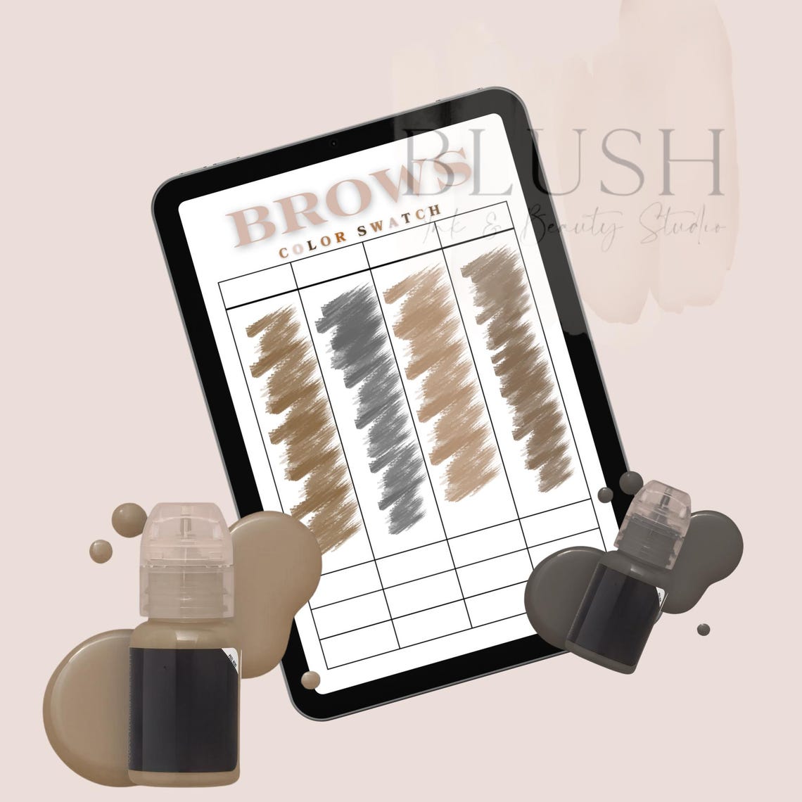 PMU Color Swatch Printable PDF | Editable Canva Tattoo & Permanent ...
