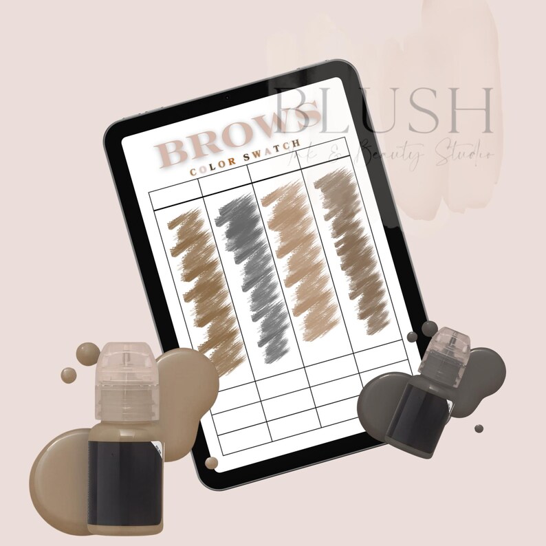 PMU Color Swatch Printable PDF | Editable Canva Tattoo & Permanent ...