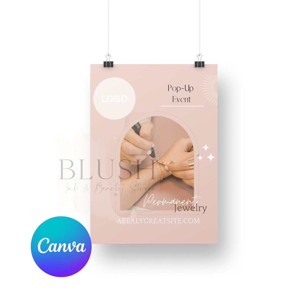 Permanent Jewelry Event Poster: Editable Pop-up Display - Etsy
