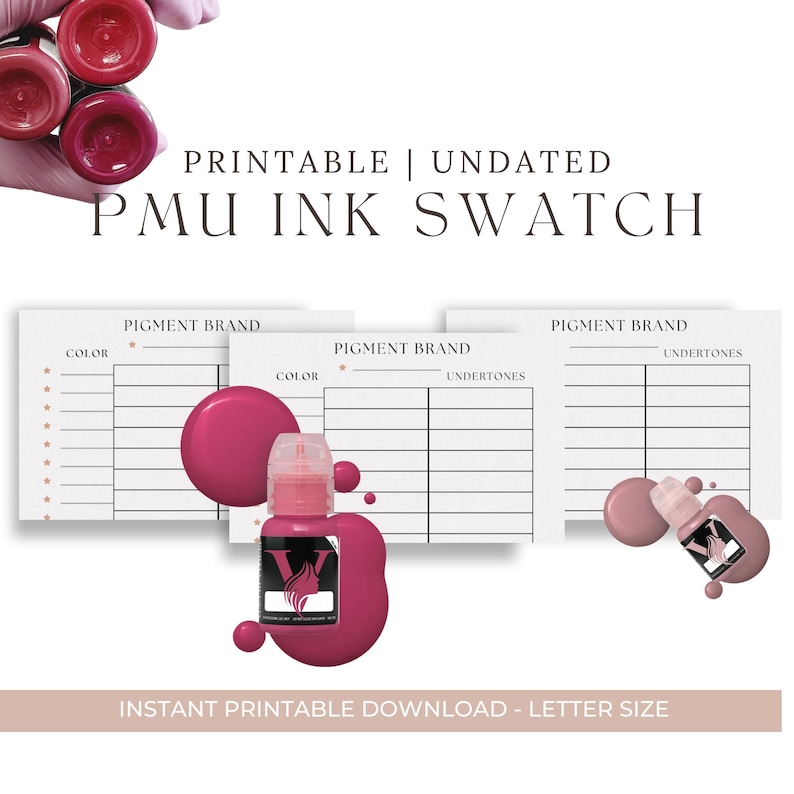 PMU Color Ink Swatch Chart: Pigment Guide & Shade Reference (PDF ...