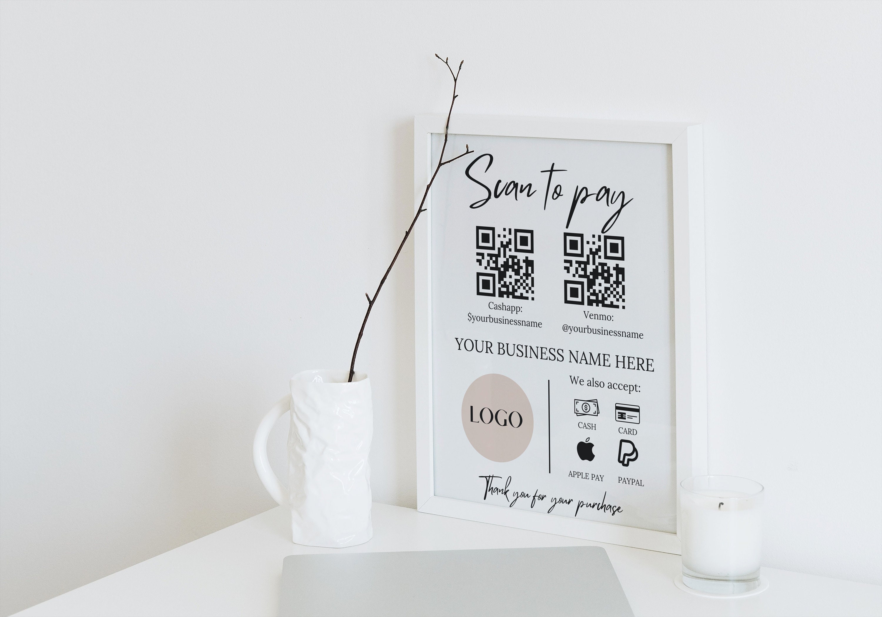 Price List, QR Code Template Bundle for Small Business or Permanent ...