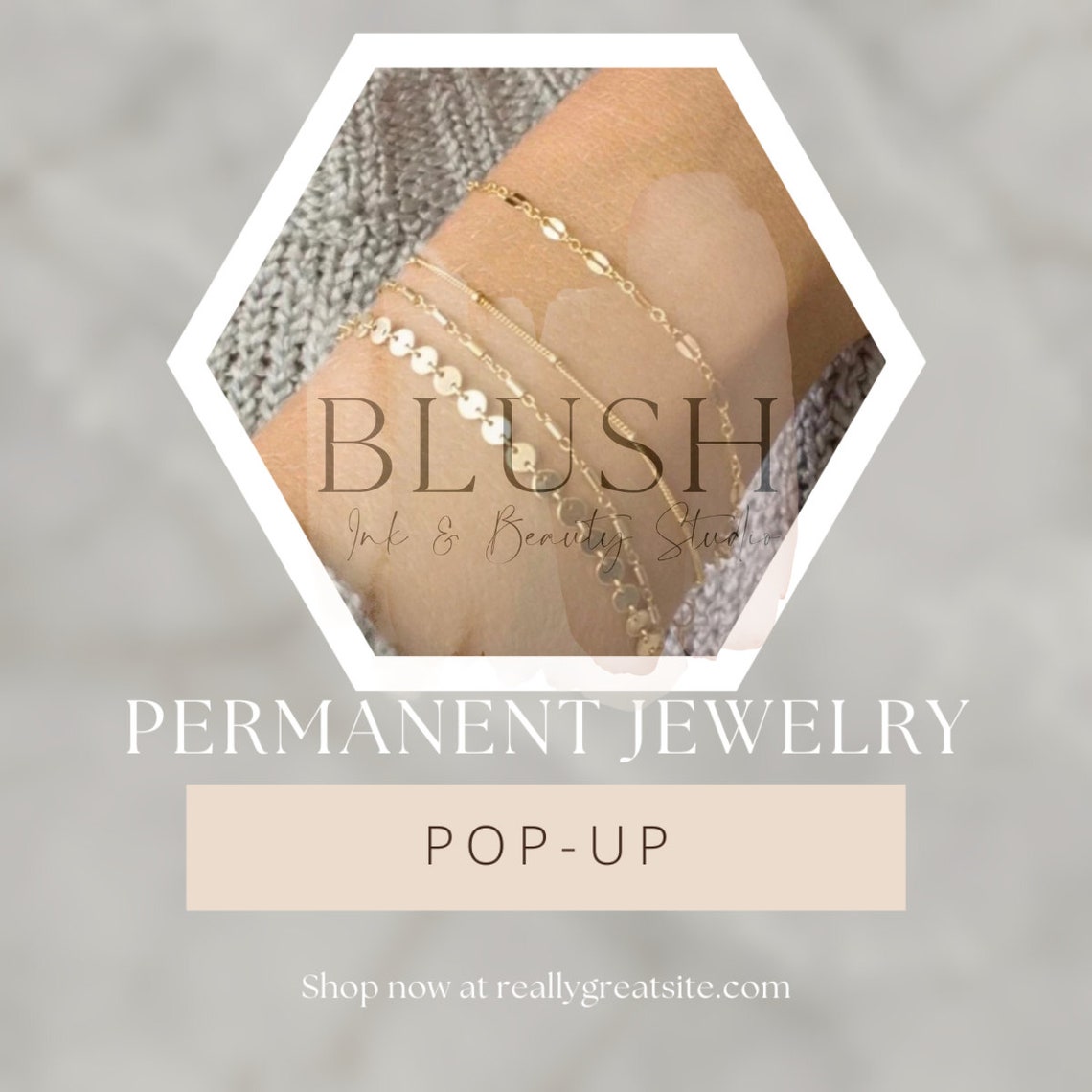 Permanent Jewelry Social Media Template. Pop-up Event, Instagram ...