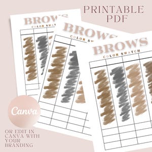 PMU Color Swatch Printable PDF | Editable Canva Tattoo & Permanent ...