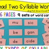 Reading Decoding Two Syllable Word Cards With Closed and Open Syllables ...