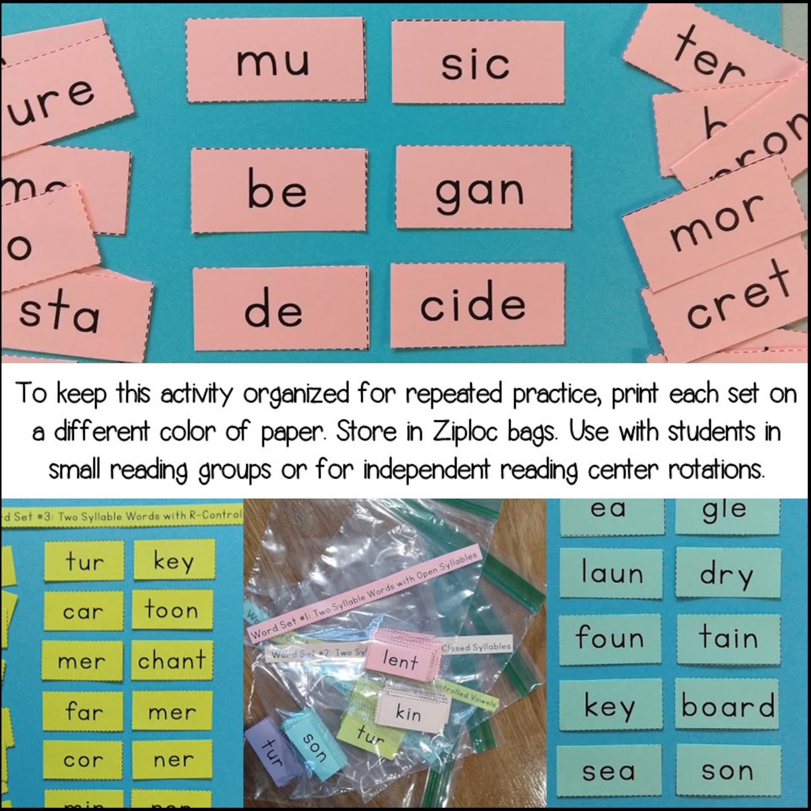 Reading Decoding Two Syllable Word Cards With Closed and Open Syllables ...