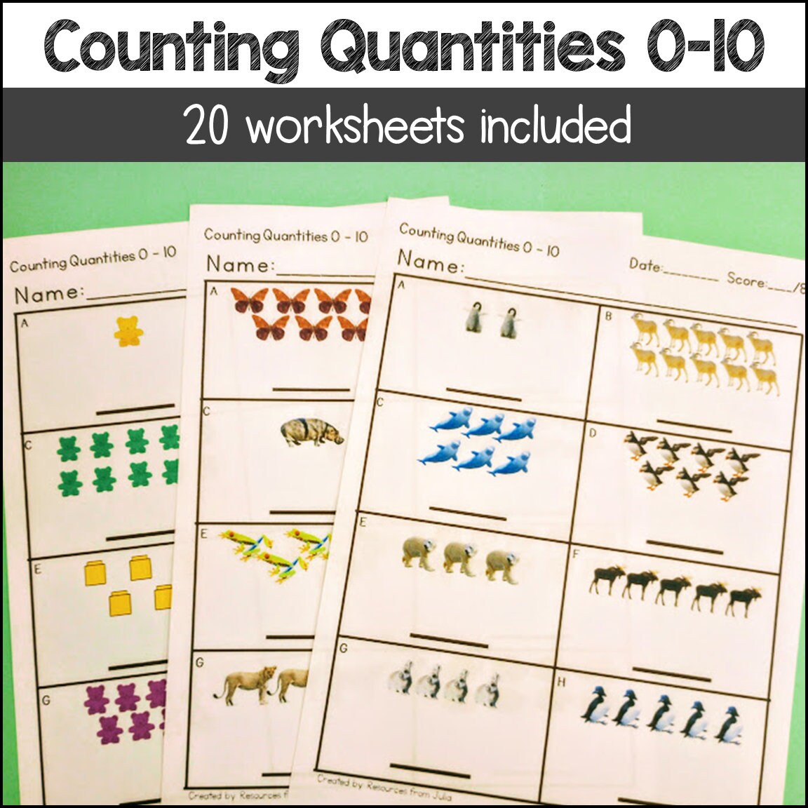 Counting Quantities to Ten and Writing Numbers 0-10 Kindergarten Math ...