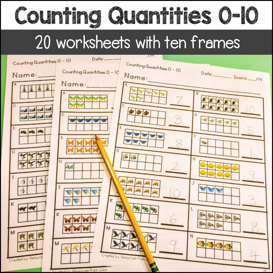 Counting Quantities to Ten and Writing Numbers 0-10 Kindergarten Math ...