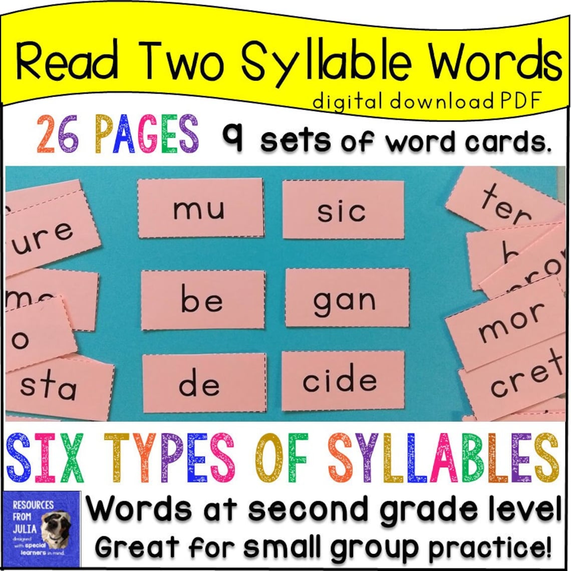 Reading Decoding Two Syllable Word Cards With Closed and Open Syllables ...