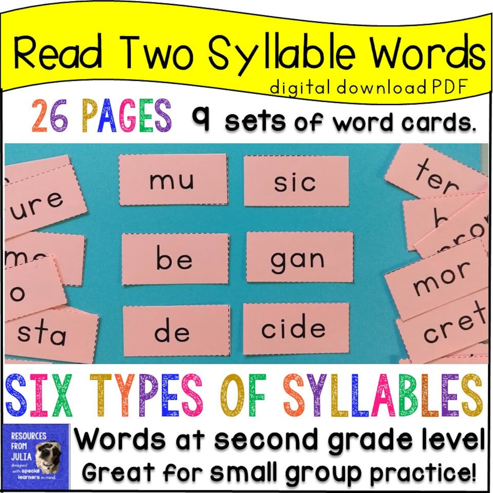 Reading Decoding Two Syllable Word Cards With Closed and Open Syllables ...