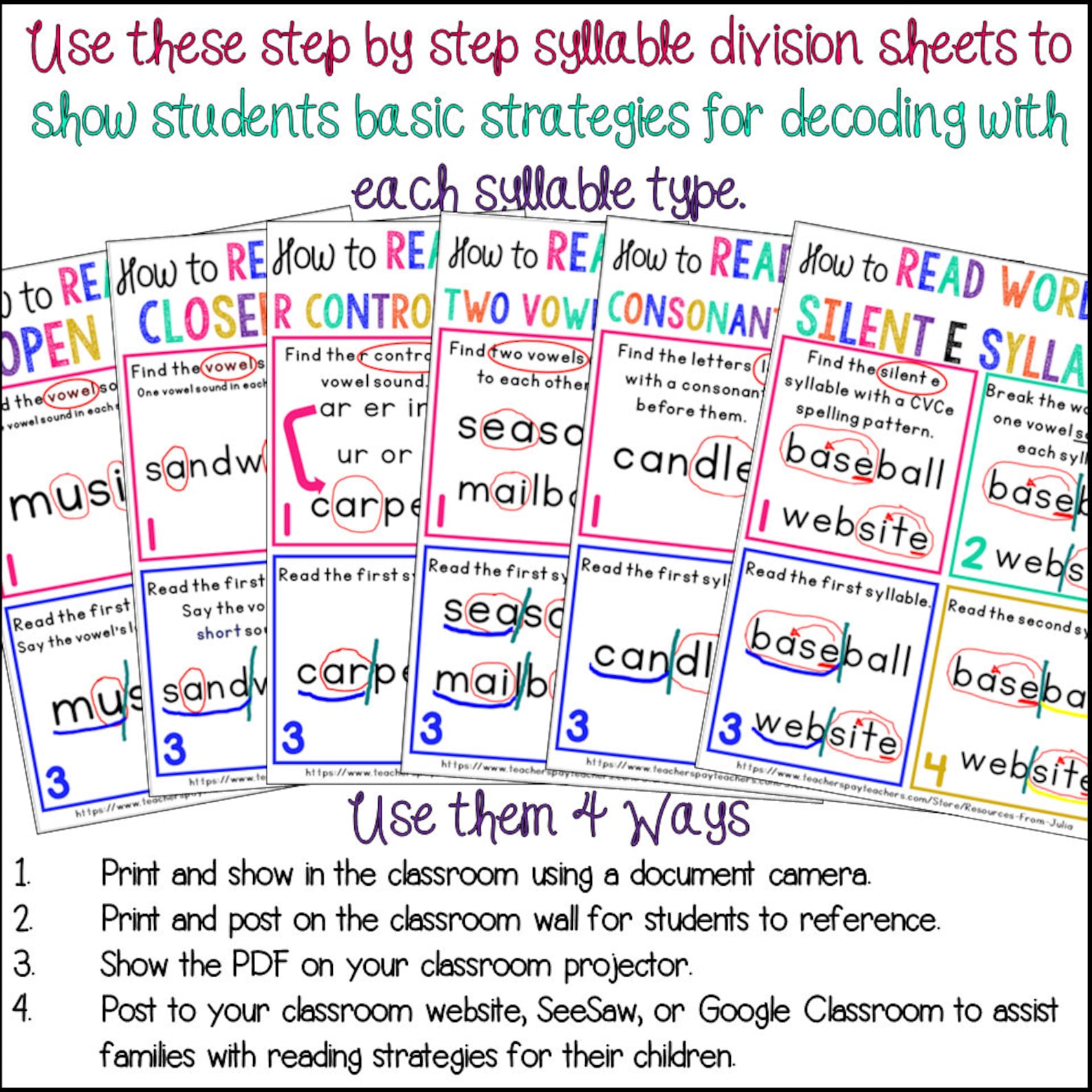 Reading Decoding Two Syllable Word Cards With Closed and Open Syllables ...