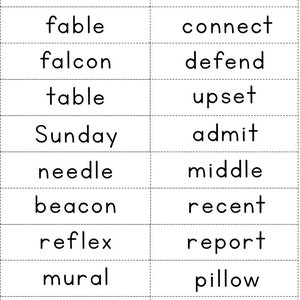 Reading Decoding Two Syllable Word Cards With Closed and Open Syllables ...