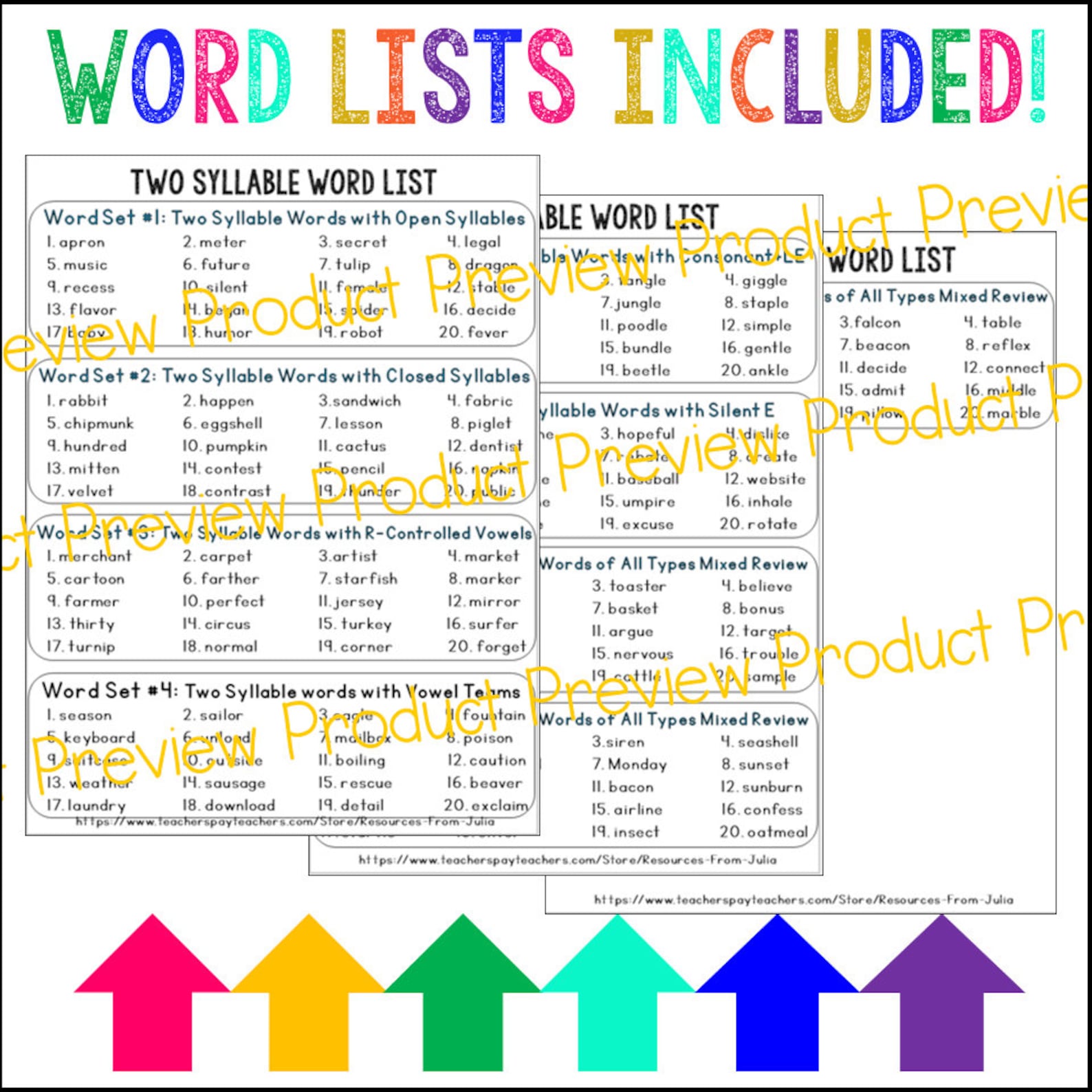 Reading Decoding Two Syllable Word Cards With Closed and Open Syllables ...