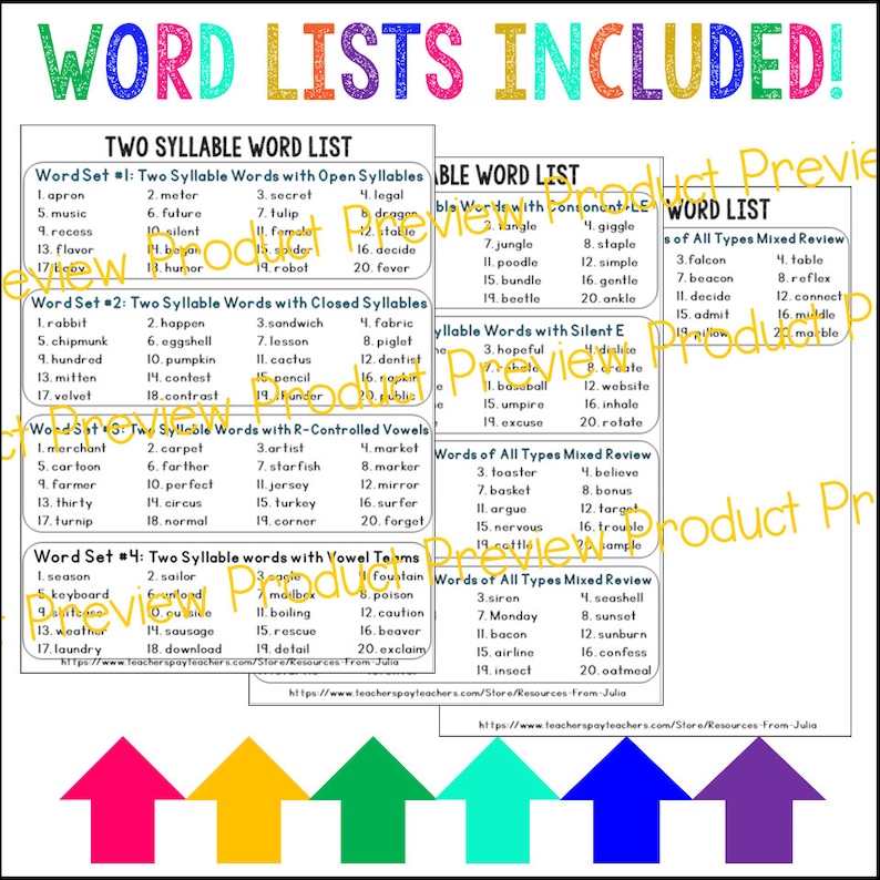 Reading Decoding Two Syllable Word Cards With Closed and Open Syllables ...