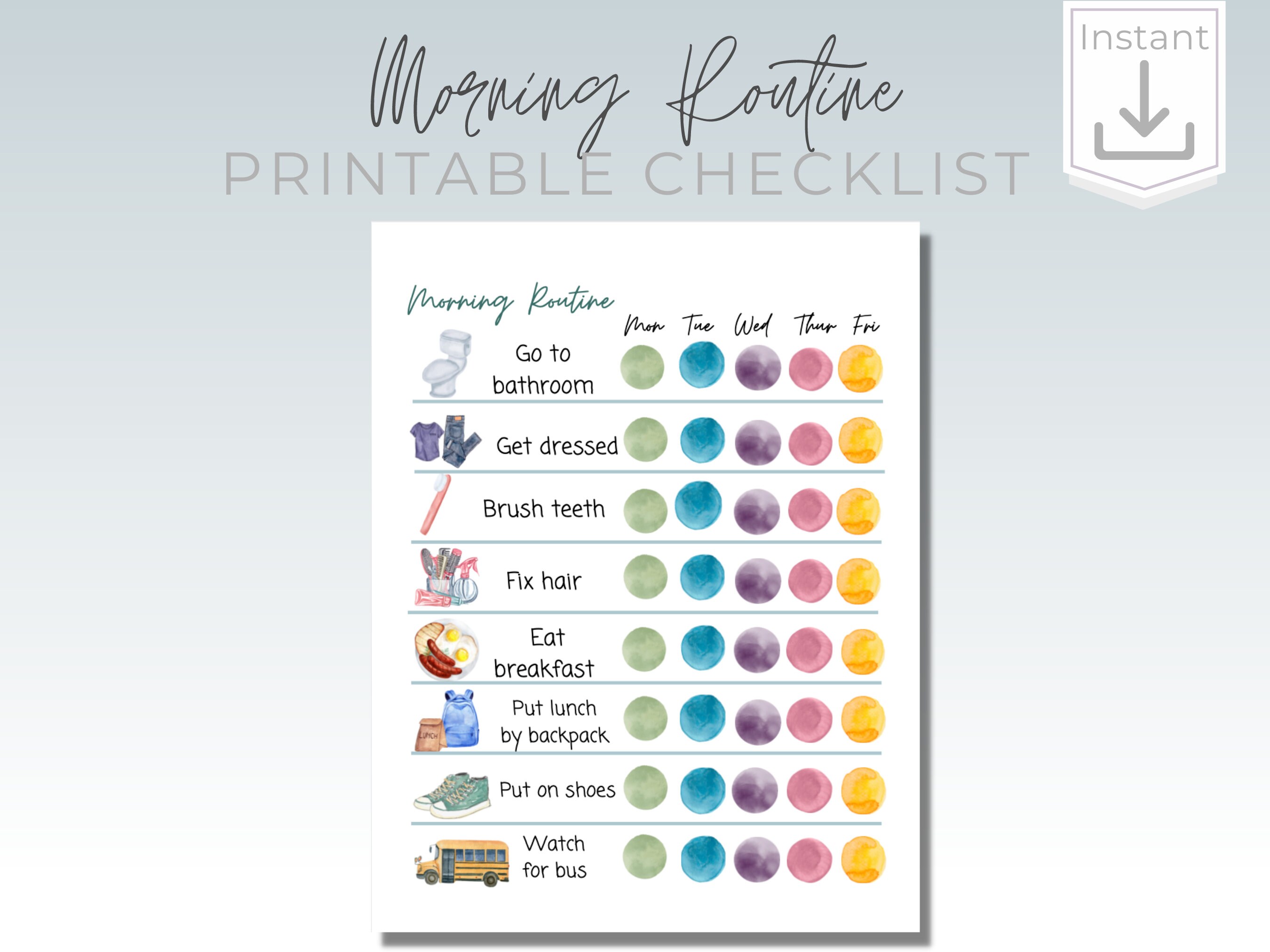 Morning Routine Chart - Etsy