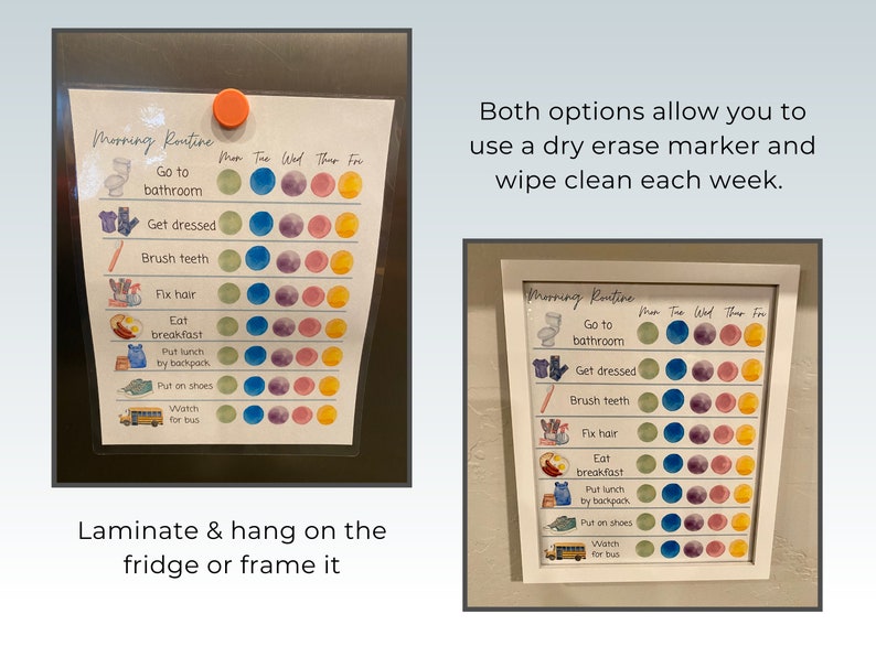 Morning Routine Chart - Etsy