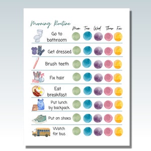 Morning Routine Chart - Etsy
