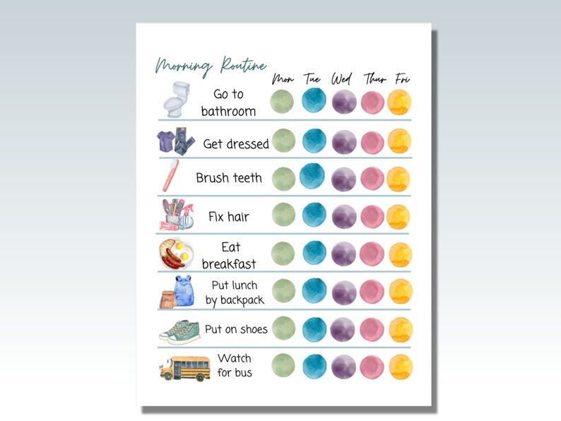 Morning Routine Chart - Etsy