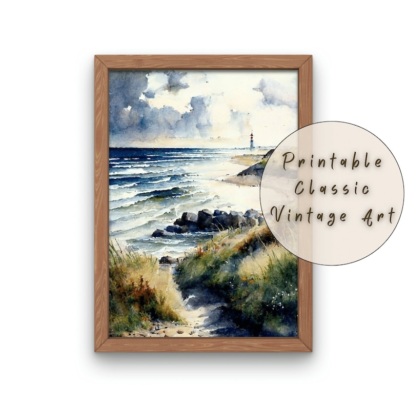 Set of 4 Maritime Watercolor Poster: North Sea & Baltic Sea Beach ...