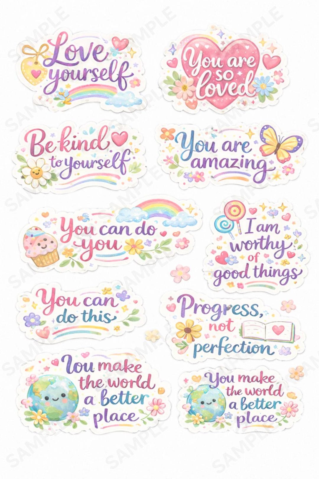 Digital Affirmation Sticker Sheet (printable) - Etsy