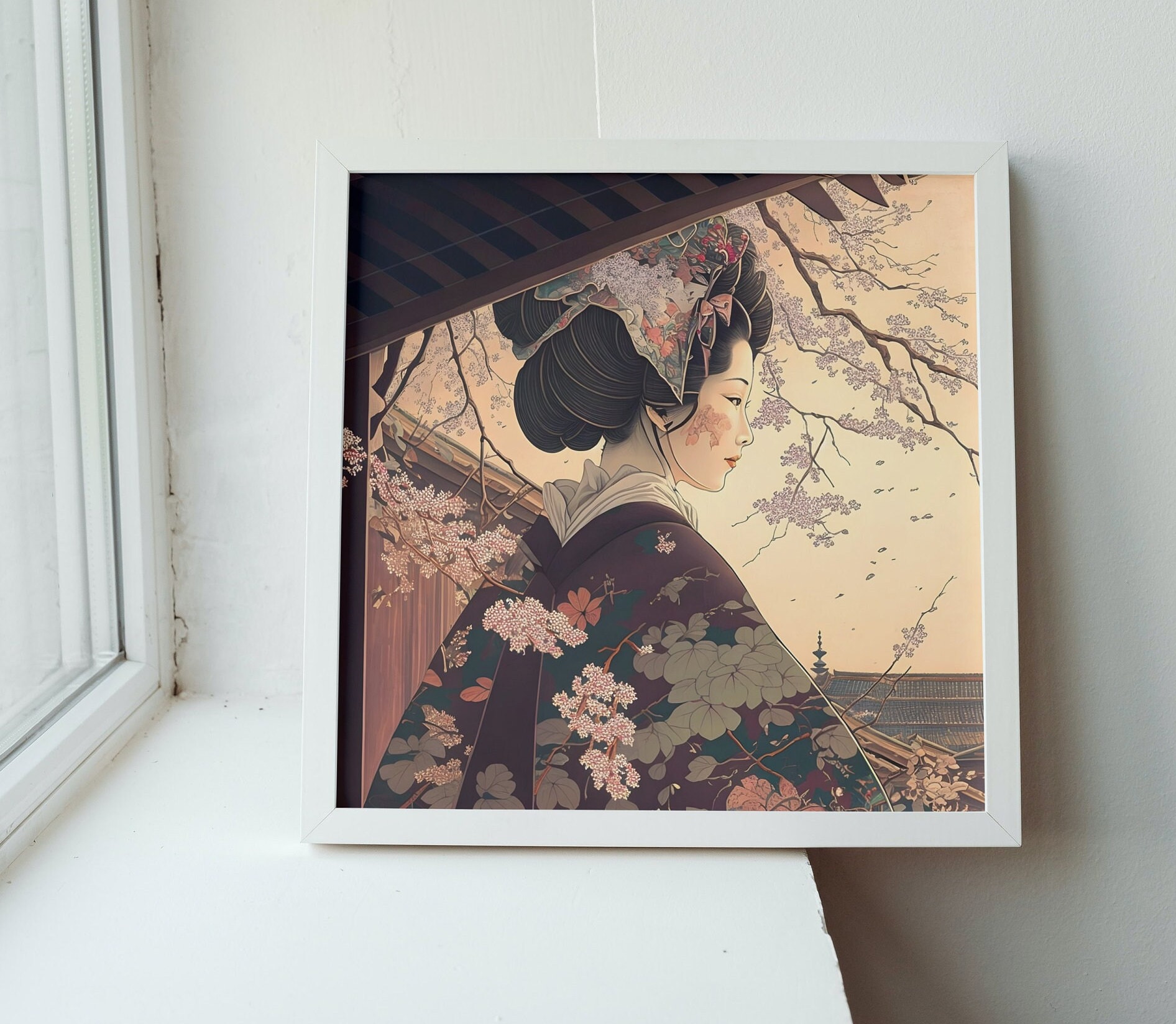 Japan Art Woman With Cherry Trees Tsuchiya Koitsu Print Ukiyo-e Poster ...