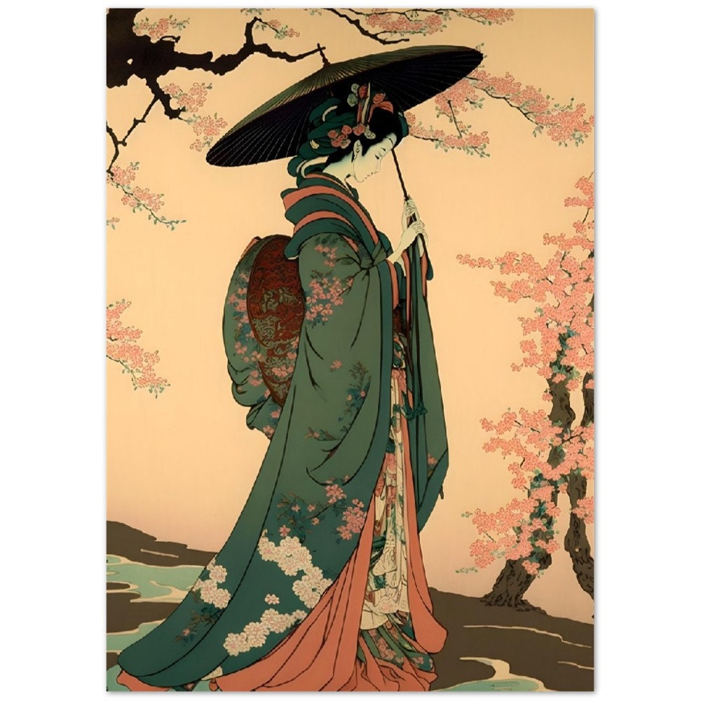 Japan Art Woman With a Parasol Tsuchiya Koitsu Print Ukiyo-e Poster Edo ...