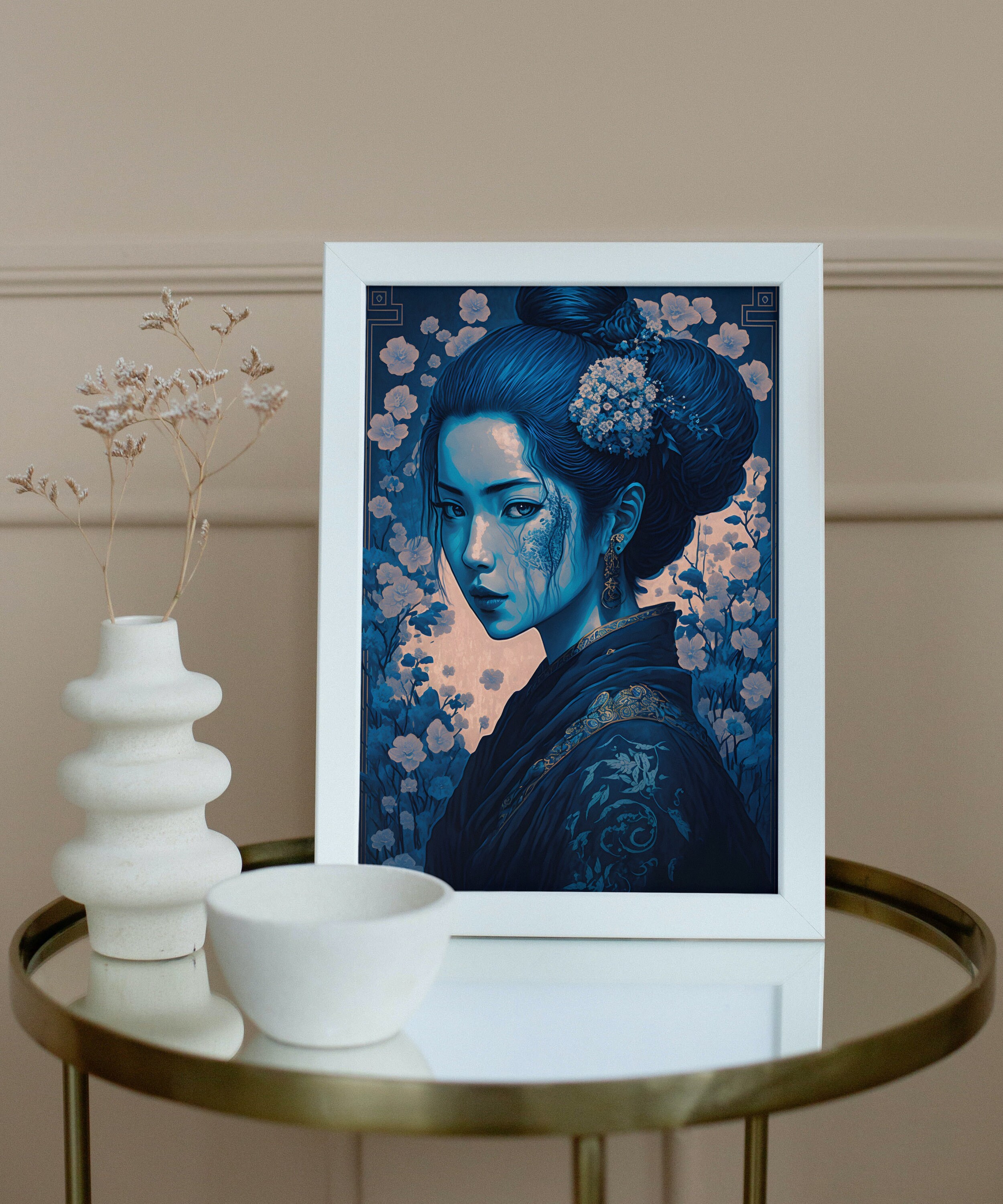 Japan Art Blue Geisha Japanese Poster Koitsu Tsuchiya Koitsu Print ...