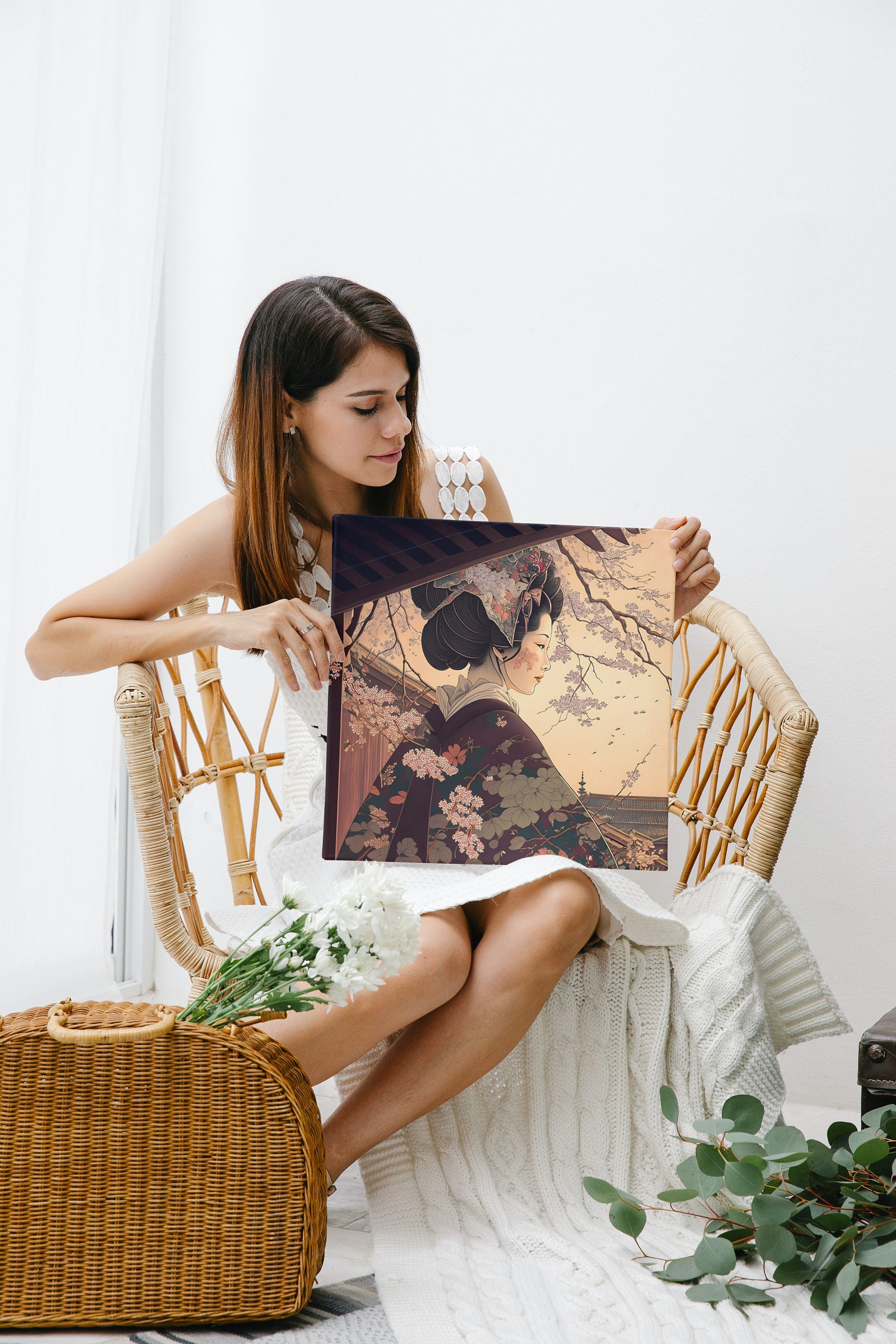 Japan Art Woman With Cherry Trees Tsuchiya Koitsu Print Ukiyo-e Poster ...