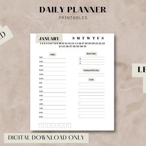 Daily Planner Printable 2023 Minimalist - Etsy