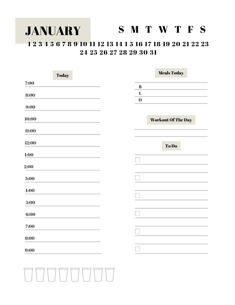 Daily Planner Printable 2023 Minimalist - Etsy