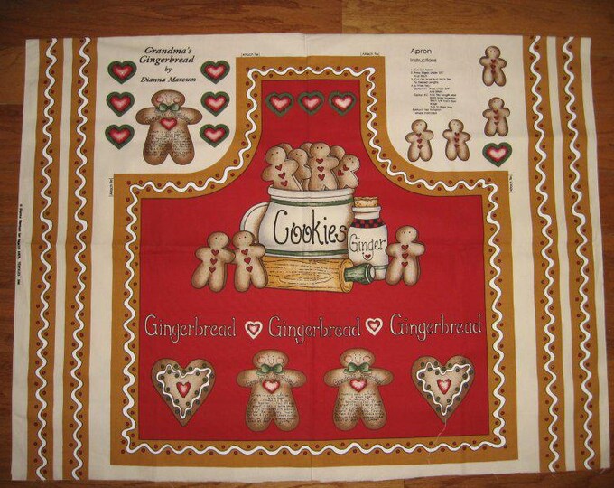 Vintage Gingerbread Apron Panel Dianna Marcum Cotton Fabric Oop - Etsy