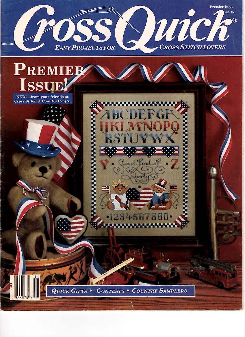 Cross Quick Stitch Premier Issue 1 Volume 1 Aug/sept 1988 First Edition ...