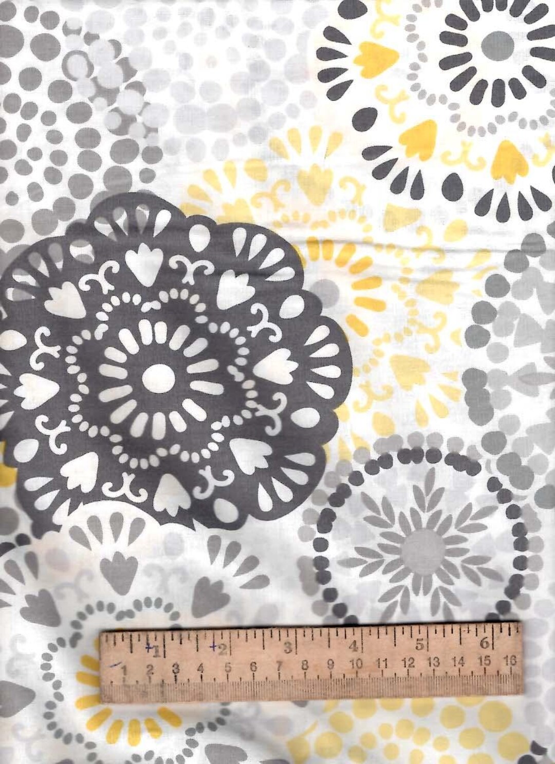 Dark Grey Yellow Doilies Waverly Inspirations 1/2 Yard Cotton Fabric - Etsy