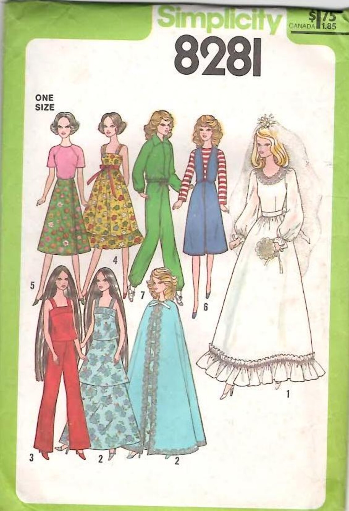 Vintage Simplicity Barbie Fashion Doll Dress Cape Pants Top UNCUT Pattern 8281 - Etsy